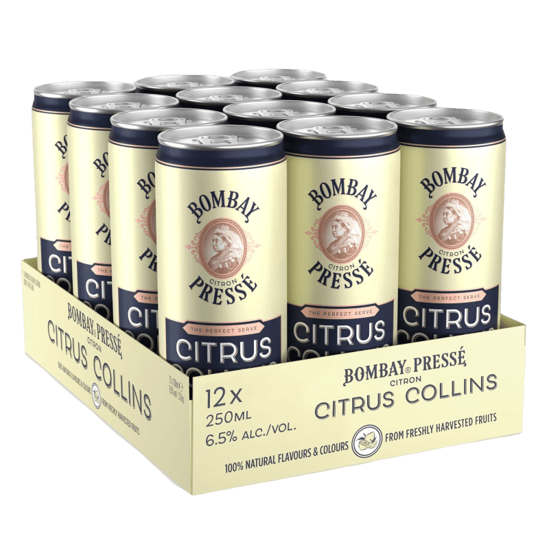 BOMBAY PRESSÉ GIN CITRUS COLLINS DRINK CANS 250 ML (12 in a box ...