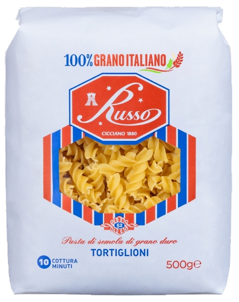 RUSSO PASTA DI SEMOLA TORTIGLIONI 500 GR (20 in a box) – Cibimarket.co ...