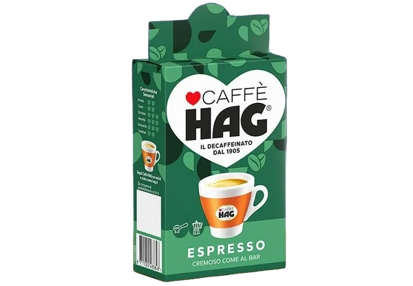HAG COFFEE GROUND DECAFFEINATED DEK ESPRESSO 250 GR (12 in a box ...
