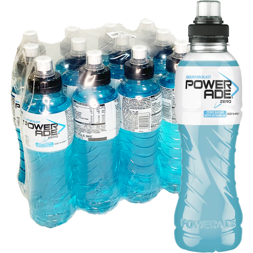 POWERADE ENERGY DRINK ZERO MOUNTAIN BLAST PET 500 ML (12 in a box ...