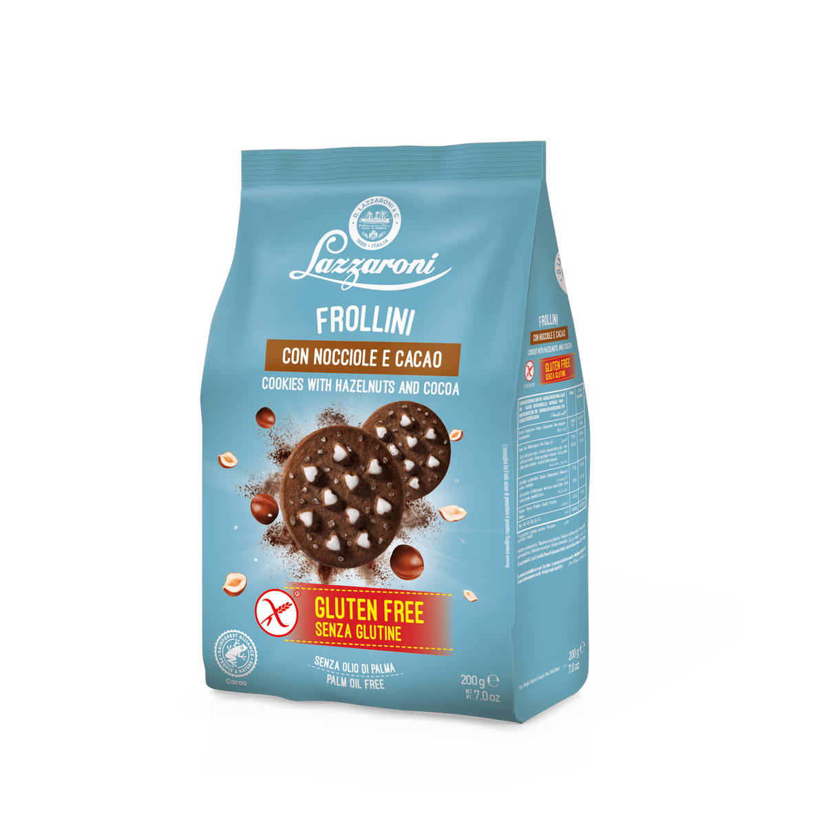 LAZZARONI BISCUITS SHORTBREAD COCOA AND HAZELNUT GLUTEN FREE 200 GR (1 ...