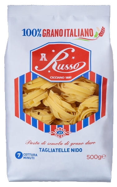 RUSSO SPECIAL SIZE PASTA DI SEMOLA TAGLIATELLE NIDO 500 GR (12 in a bo ...