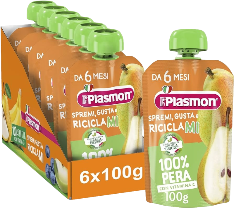 PLASMON FRUIT JUICE POUCH PERA 100 ML (6 in a box) – Cibimarket.co.uk ...