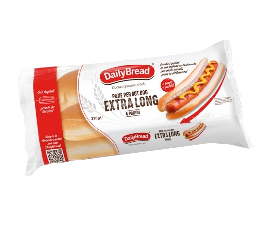 DAILYBREAD STREETFOOD EXTRA LONG HOT DOG BREAD X4 320 GR (7 in a box ...