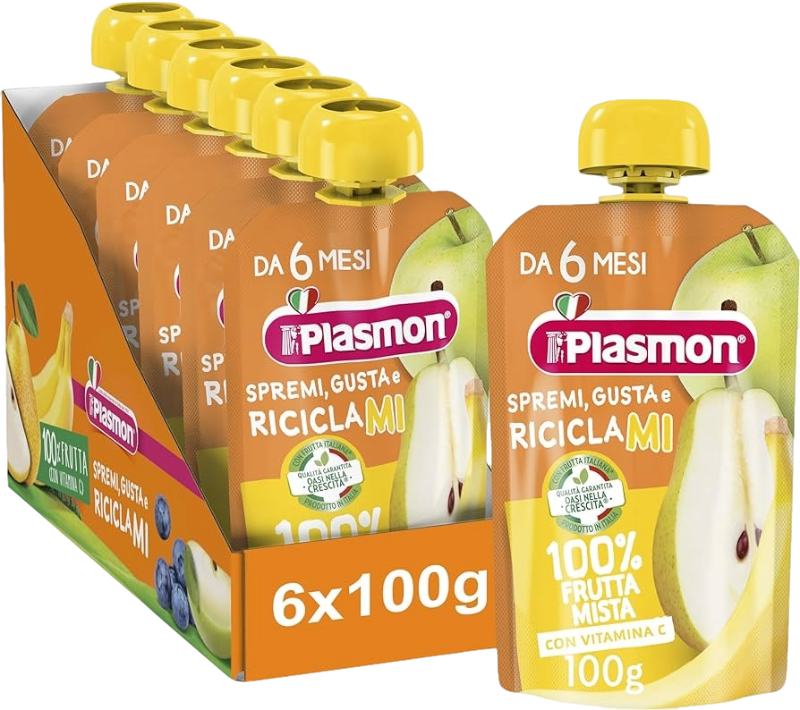 PLASMON FRUIT JUICE POUCH FRUTTA MISTA 100 ML (6 in a box) – Cibimarket ...