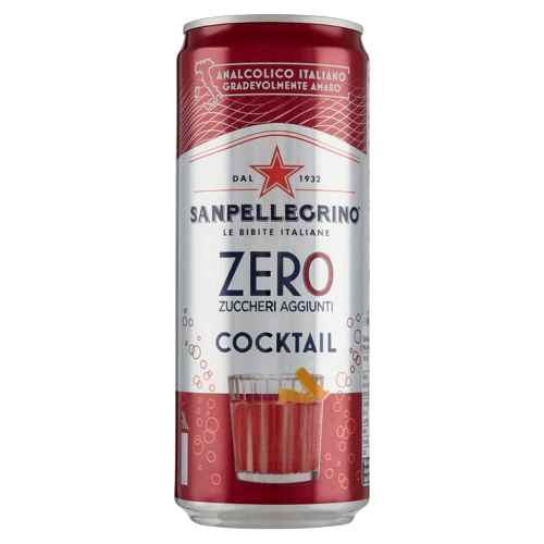 SAN PELLEGRINO ZERO COCKTAIL ANALCOLICO CANS 330 ML (24 in a box ...