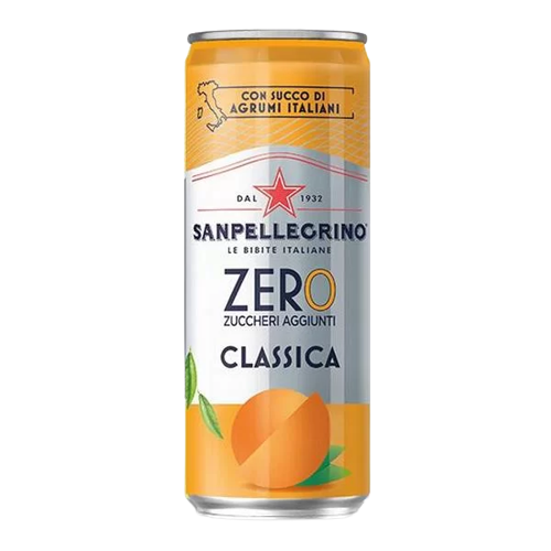 SAN PELLEGRINO ZERO ARANCIATA CANS 330 ML (24 in a box) – Cibimarket.co ...