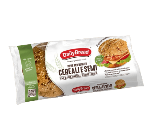 DAILYBREAD BURGER BUNS BREAD CEREALI E SEMI X4 360 GR (7 in a box ...