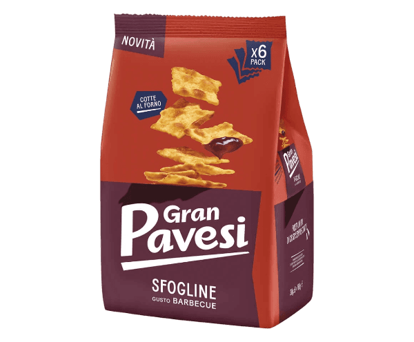 PAVESI SNACK CRACKER SFOGLINE BARBECUE X6 180 GR (16 in a box ...