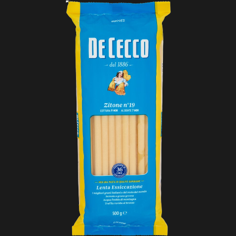 DE CECCO PASTA DI SEMOLA ZITONE N.19 500 GR (24 in a box) – Cibimarket ...