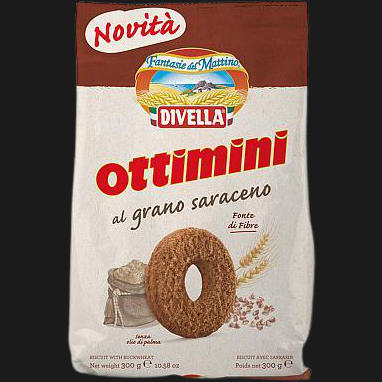 DIVELLA BISCOTTI OTTIMINI WHOLEMEAL GRANO SARACENO 300 GR (18 IN A BOX ...